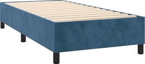 vidaXL Box spring postel s matrací 80 x 200 cm samet [3129119] Barva: Tmavě moddrá