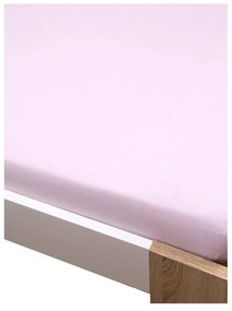 Bavlněné prostěradlo 140x240cm, světle růžové - PREMIUM