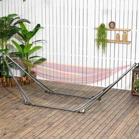 Stojan na houpací síť Outsunny skládací stojan na houpací síť a věšák na oblečení 2 v 1 s nosností až 120 kg 290 x 92 x 88 cm pro zahradu a terasu | …