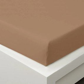 Jersey prostěradlo s elastanem oříškové: 180x200cm