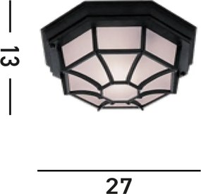 Searchlight 2942BK Stropní hliníkové svítidlo VERMONT černé IP54
