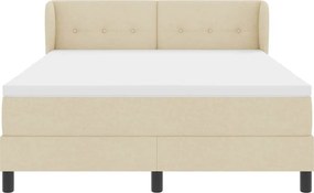 Postel s boxspringem s čelo Krémová 140 x 190 cm textil 3340022