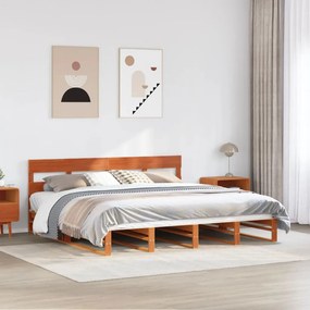 Postel bez matrace voskově hnědá 180 x 200 cm masivní borovice 3302305