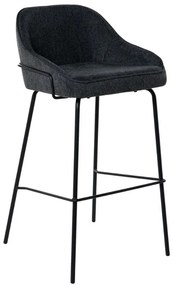 OnaDnes -20% Tmavě šedá čalouněná barová židle Somcasa Louis 76,5 cm