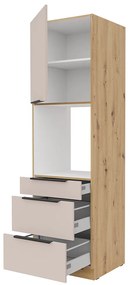 SOLEA k | vysoká skříňka 60 DPS-210 3S1F | 60 cm | PREMIUM BOX | artisan/kašmír | VÝBĚR ÚCHYTŮ