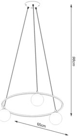 Sollux SL.1213 - Lustr na lanku YOLI 3xG9/8W/230V černá