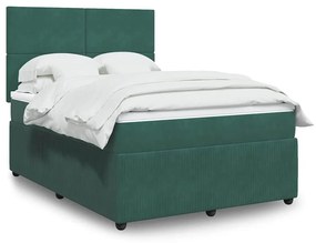 Box spring postel s matrací tmavě zelená 140x190 cm samet 3292331