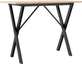 Jídelní stůl s X rámem 100 x 50 x 75 cm borové dřevo a ocel 3282697
