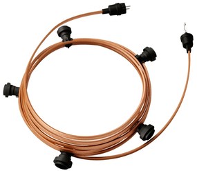creative cables Hotový světelný řetěz LUMET 7,5 m je sestavený z 5 černých objímek, háčku a zástrčky Barva kabelu: Tmavě zelená - CM21