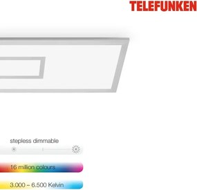 LED RGBW Stmívatelný panel LED/20W/230V stříbrná + dálkové ovládání
