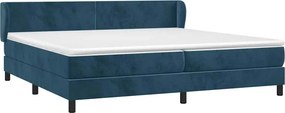Box spring postel s matrací tmavě modrá 200x200 cm samet 3127395