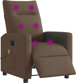 Elektrické masážní polohovací křeslo hnědé textil 3324048