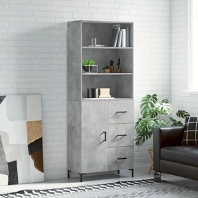 Fionshop 263888320 Skříň highboard betonově šedá 69,5x34x180 cm kompozitn