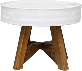 Konferenční stolek masivní recyklované dřevo bílý 60 x 45 cm 244820