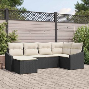 Set pohovek 6 ks Černá polyratan 3346787