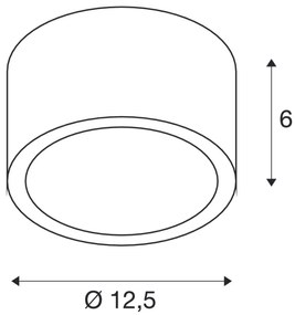 SLV 1000339 Rox, venkovní stropní svítidlo, 1x GX53 max 9W, kartáčovaný hliník, průměr 12,5cm, IP44