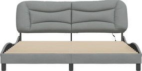 Rám postele s LED bez matrace Hvar Světle šedá 180x200 cm Látka 3213718