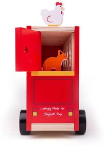 Bigjigs Toys Dřevěný autobus se zvířátky