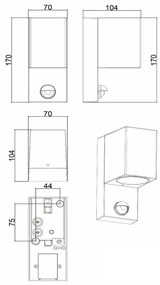 Lucide 69802/01/30 -Venkovní svítidlo se senzorem ZARO 1xGU10/7W/230V IP65 černá
