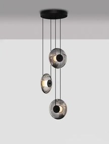 LED stmívatelný černo-šedý moderní lustr Skia 169