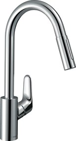 Hansgrohe Focus M41, dřezová baterie Focus s výsuvnou sprškou, sBox, EcoSmart, chromová, 73895000