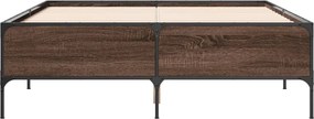 Rám postele hnědý dub 120 x 190 cm kompozitní dřevo a kov 3279821