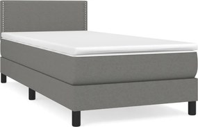 Box spring postel s matrací tmavě šedá 90x200 cm textil 3139946