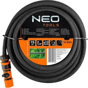 NEO TOOLS 15-880 černá / odkapávací hadice / 15m / 1/2" / 8bar