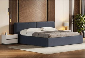 Postel 1,6x2,0 s výklopným roštem, grafit (Royal Velvet 21) Duo