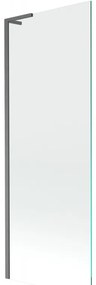 Mexen Next, vanová zástěna 1-křídlová 70 x 150 cm, fixní křídlo, 6 mm čiré sklo, broušený grafit profil, 895-070-000-03-00-66