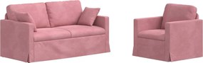 Set pohovek 2 ks Růžová samet 3407555