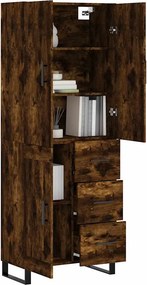 Skříň highboard kouřový dub 69,5 x 34 x 180 cm kompozitní dřevo 3196040