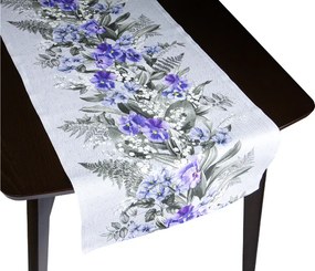 Bellatex Ubrus BĚHOUN Fialová,Šedá 50x180 cm