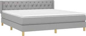 Box spring postel s matrací světle šedá 160 x 200 cm textil 3130521