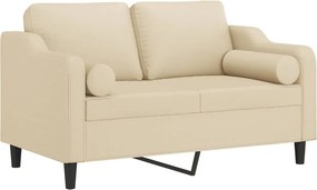 2místná pohovka s polštáři krémová 120 cm textil 3200839