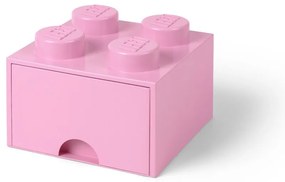 Světle růžový úložný box čtverec LEGO®