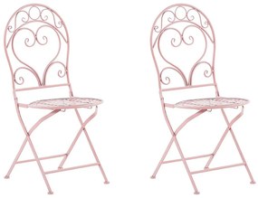 Sada 2 židlí růžová ALBINIA Beliani