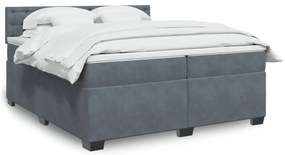 Box spring postel s matrací tmavě šedá 200x200 cm samet 3286415