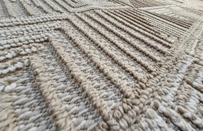 HU Moderní béžový koberec Boho 874-B s kostkovaným vzorem Rozměr: 60x100 cm