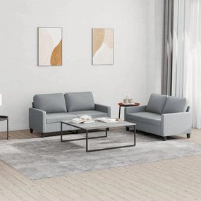 2dílná sedací souprava s poduškami světle šedá textil 3201444
