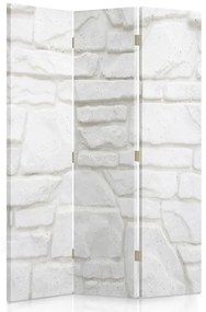 Ozdobný paraván Bílá zeď - 110x170 cm, třídílný, klasický paraván