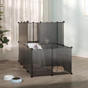 Klec pro malá zvířata černá 142 x 74 x 93 cm PP a ocel 340573
