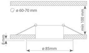 Podhledové svítidlo Round, 1x černé kovové stínítko, b