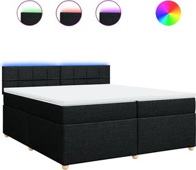 Box spring postel s matrací černá 200x200 cm textil 3289089
