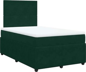 Box spring postel s matrací tmavě zelená 120x190 cm samet 3292283