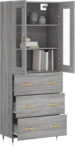 Skříň highboard šedá sonoma 69,5 x 34 x 180 cm kompozitní dřevo 3198391