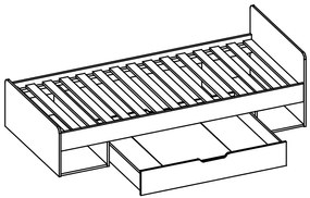 Casarredo Postel se zásuvkou TIPS dub sonoma/bílá mat