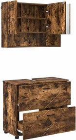 Sada koupelnového nábytku 2 ks Kouřový dub 76,5 x 35 x 64 cm 3393018