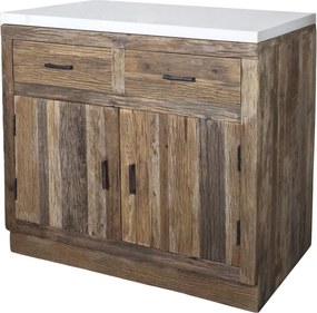 Hnědá antik komoda s mramorovou deskou Grimaud Kitchen – 95*60*97 cm
