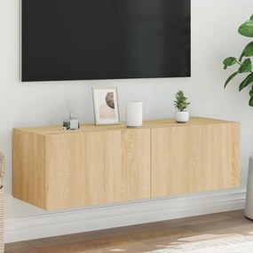 Nástěnná TV skříňka s LED osvětlením dub sonoma 100x35x31 cm